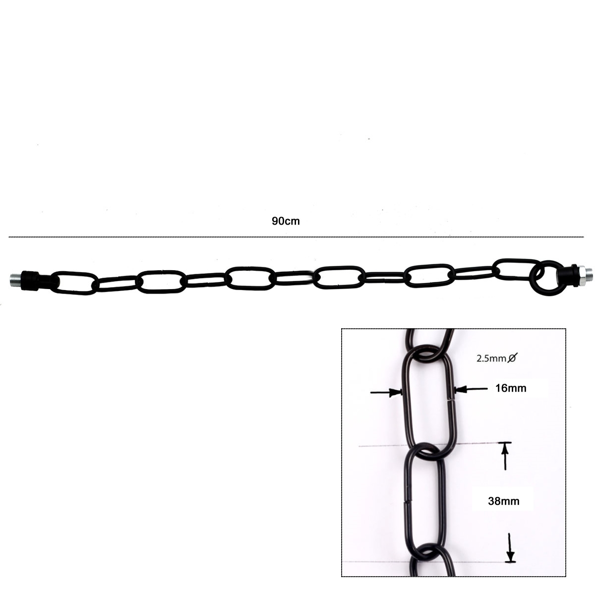 CHANDELIER SUSPENSION LIGHTING CHAIN | industrial | per 90cm 38mm x ...