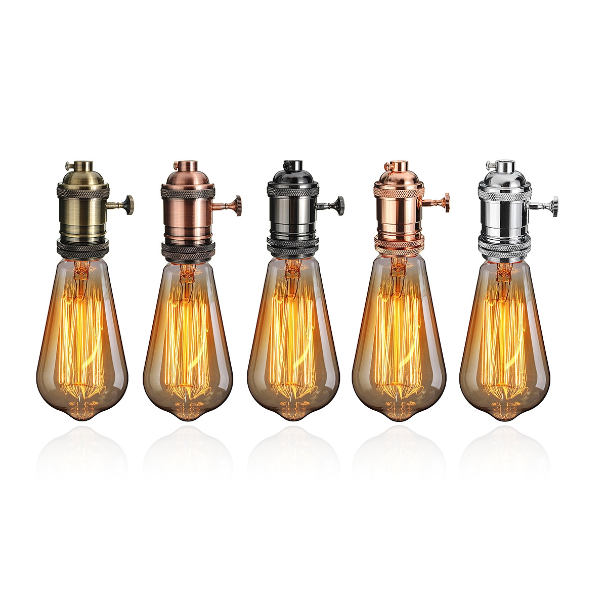 E27 Vintage Industrial Lamp Light Bulb Holder Antique Retro Edison ...