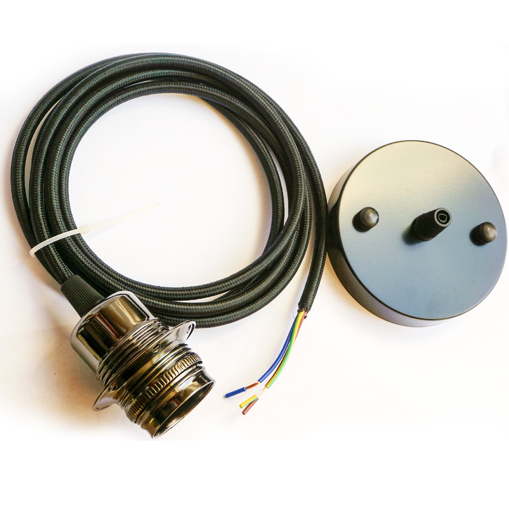 Retro 4m 3 core 0.75 fabric cable Foot switch power cord UK plug for ...